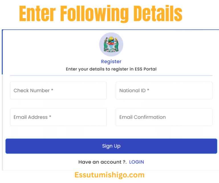 ESS Utumishi Go Tz Login And Registration (Watumishi Portal)